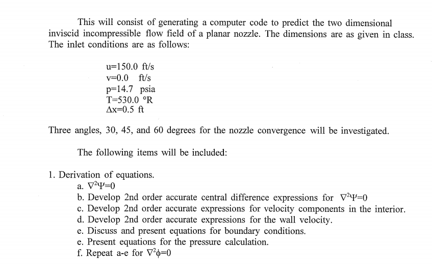 Solved Solve ONLY part f... fluid mechanics.. computational | Chegg.com