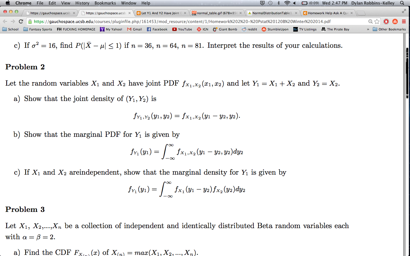 Solved On Number 2 I was able to solve part A, but I am | Chegg.com