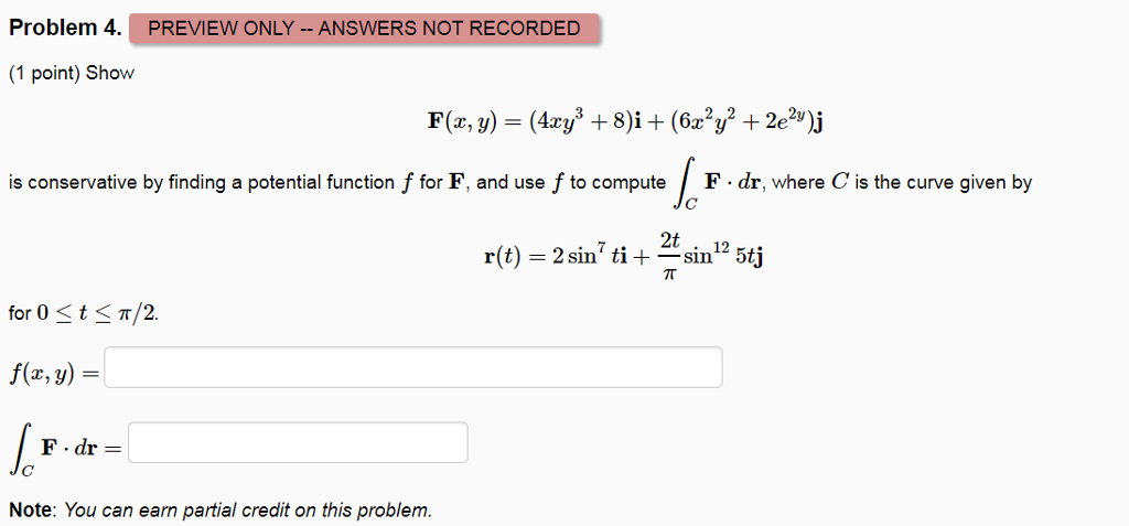 Solved Problem 4.PREVIEW ONLY --ANSWERS NOT RECORDED (1 | Chegg.com