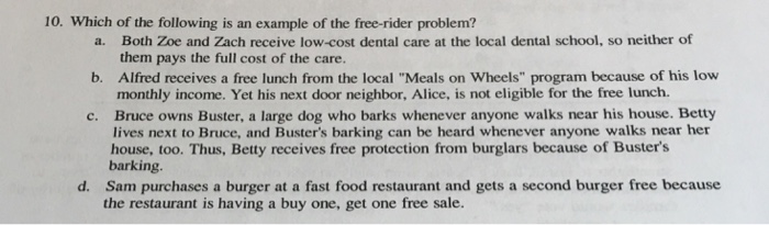 Solved Which of the following is an example of the | Chegg.com