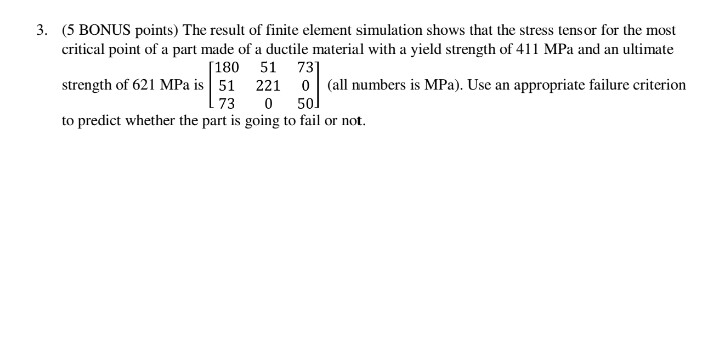Solved 3. (5 BONUS points) The result of finite element | Chegg.com