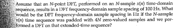 Solved Assume that an N-point DFC performed on an N-sample | Chegg.com