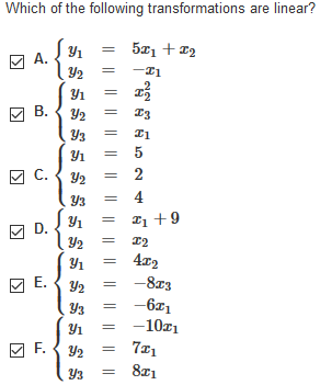 Solved Which of the following transformations are linear? | Chegg.com