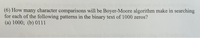 How many character comparisons will be Boyer-Moore | Chegg.com