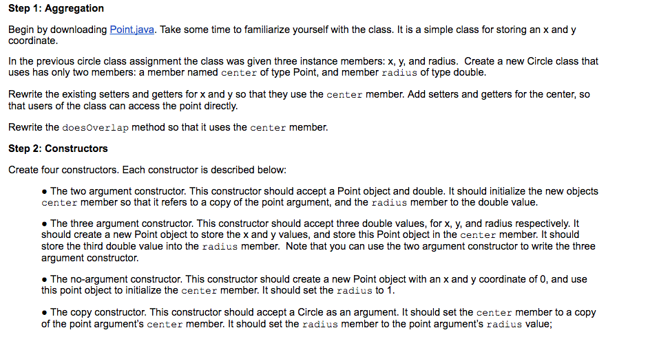 Solved Java Circle Class | Chegg.com