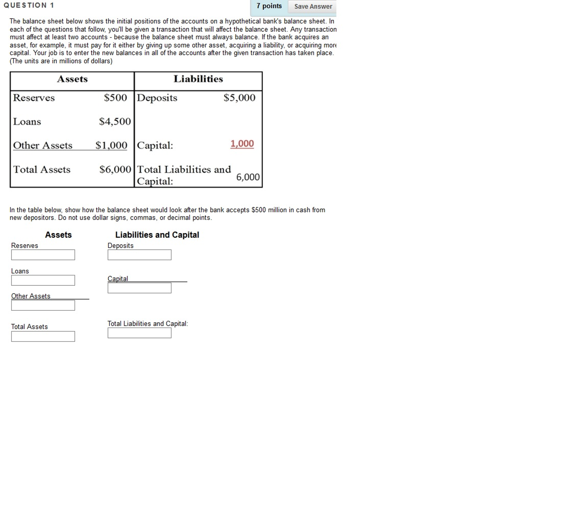 Solved The balance sheet below shows the initial positions | Chegg.com