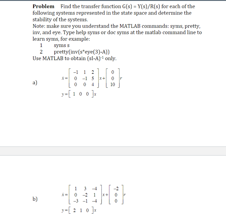 Solved Problem Find the transfer function G(s) -Y(s)/R(s) | Chegg.com
