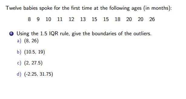 Solved Twelve babies spoke for the first time at the | Chegg.com