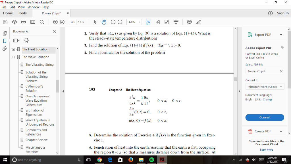 Solved Powers pdf Adobe Acrobat Reader DC File Edit View | Chegg.com