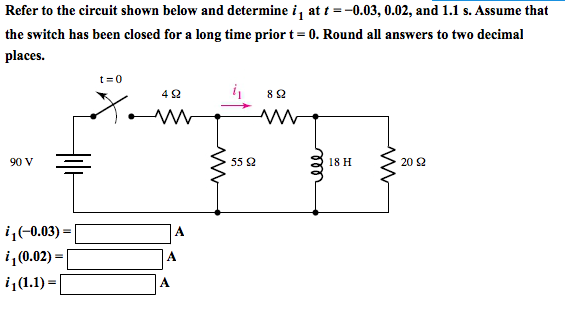 Solved Refer to the circuit shown below and determine i1 at | Chegg.com