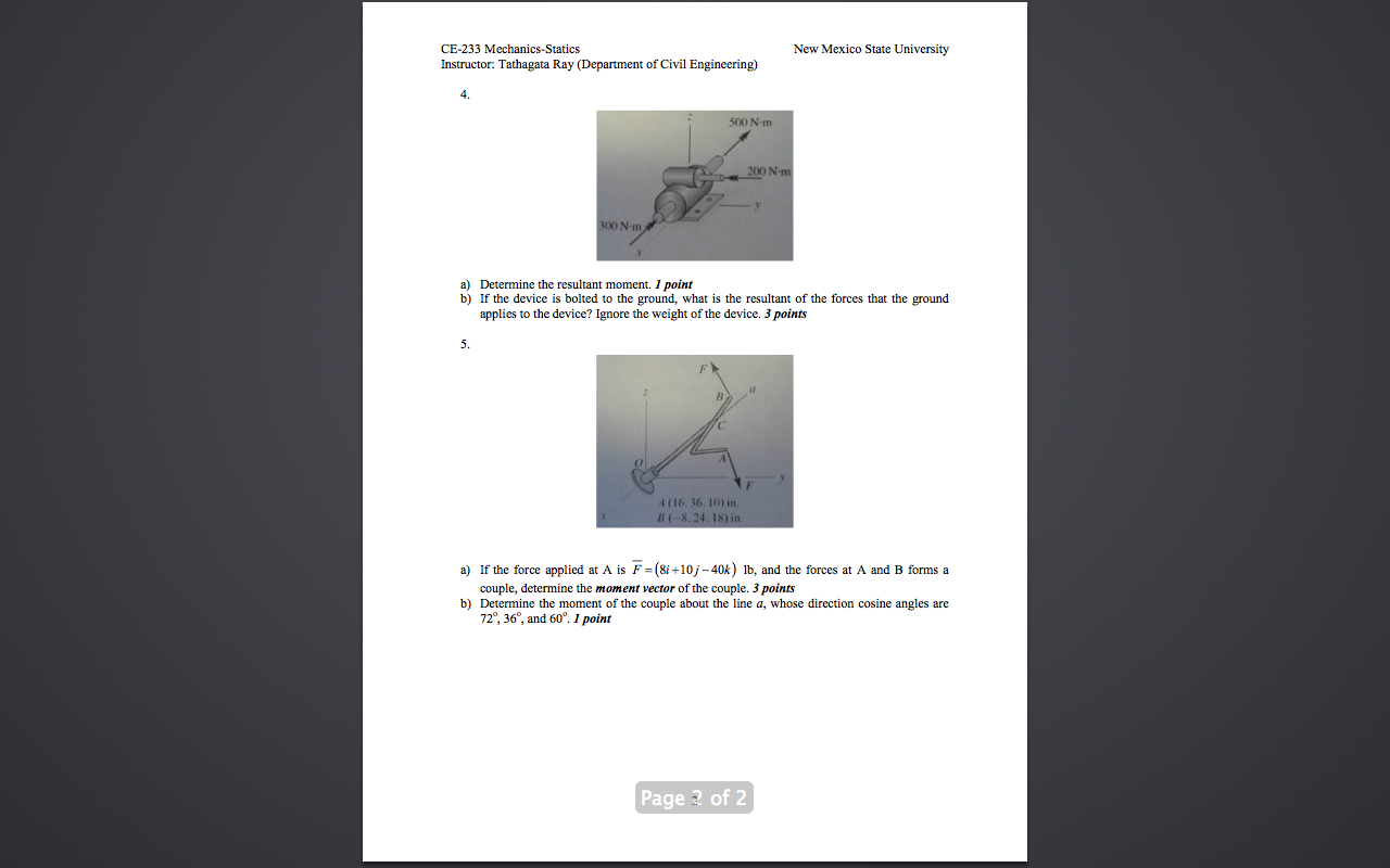 Solved If each of the forces is acting normal to the | Chegg.com