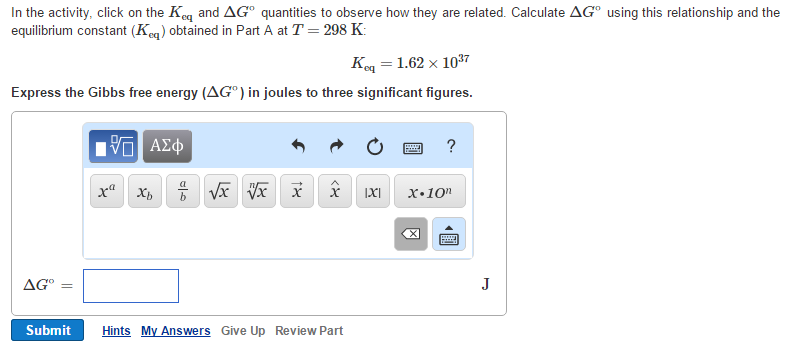 Solved: In The Activity, Click On The K_eq And Delta G Deg... | Chegg.com