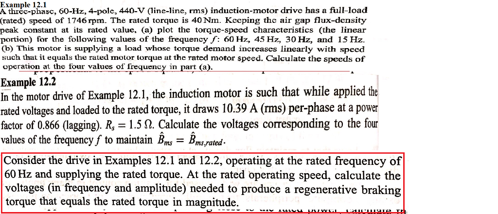 Solved Example 12.1 A threc-phasc, 60-Hz, 4-pole, 440-V | Chegg.com