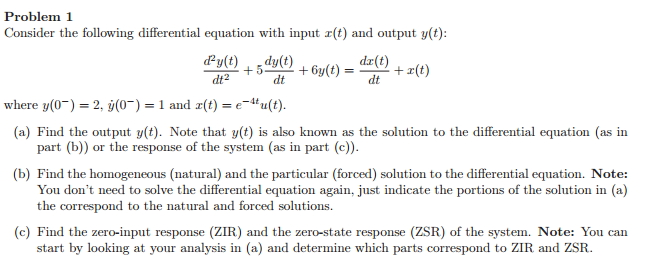 Solved Consider the following differential equation with | Chegg.com