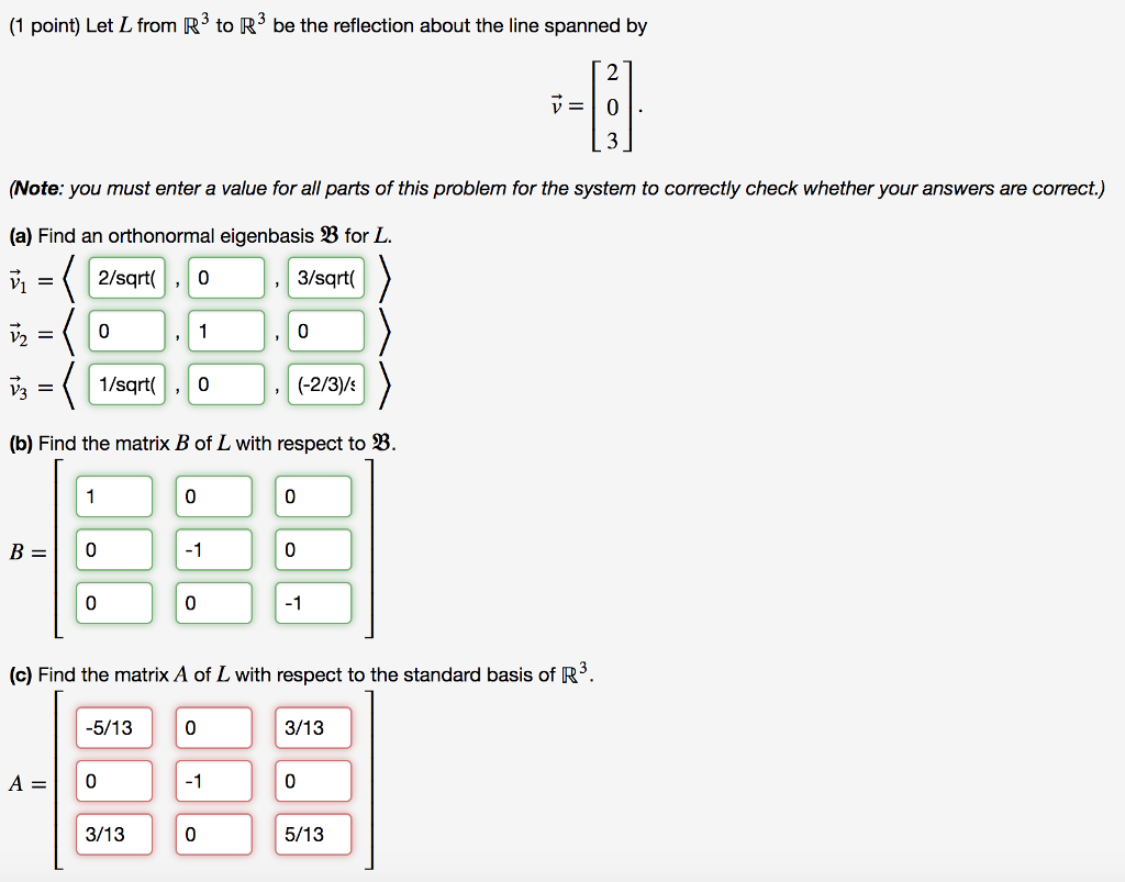 Solved Let L from R^3 to R^3 be the reflection about the | Chegg.com