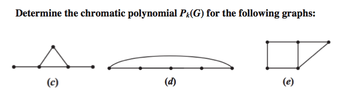 Solved Determine the chromatic polynomial Pk(G) for the | Chegg.com