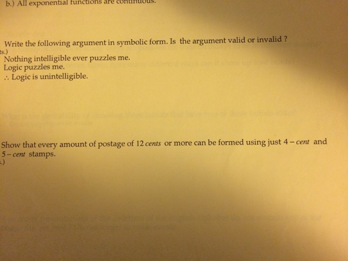 Solved Write the following argument in symbolic form. Is the | Chegg.com