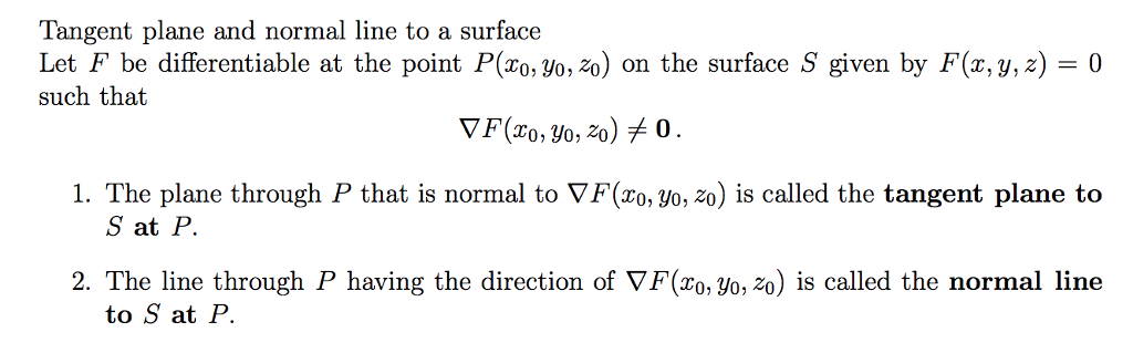 Solved Tangent plane and normal line to a surface Let F be | Chegg.com