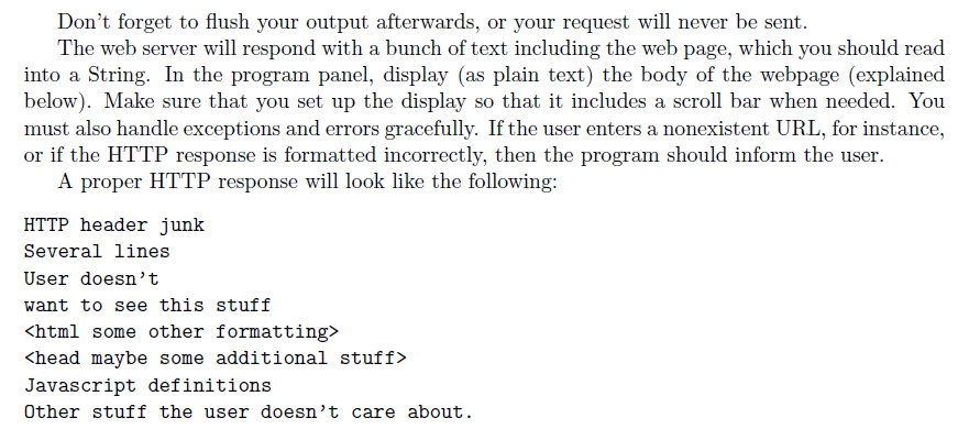 Solved 2 Web Browser (35 points) Your program should have a | Chegg.com