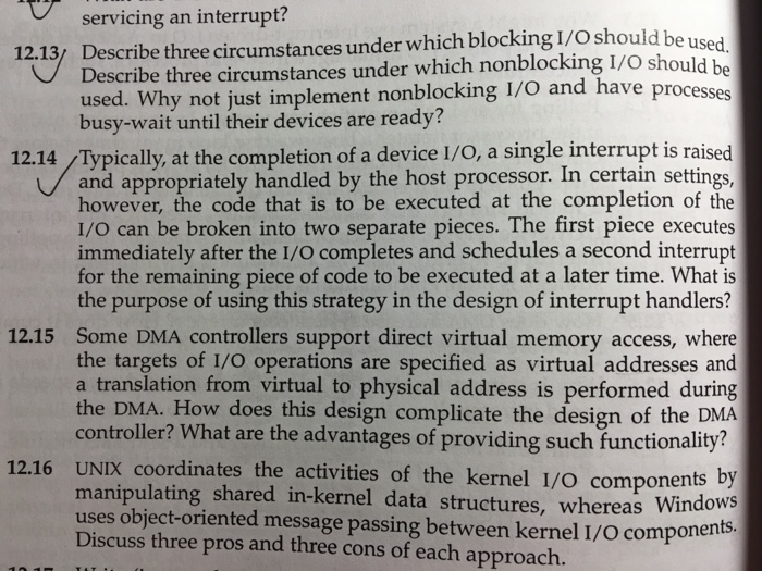 Solved Describe three circumstances under which-blocking I/O | Chegg.com