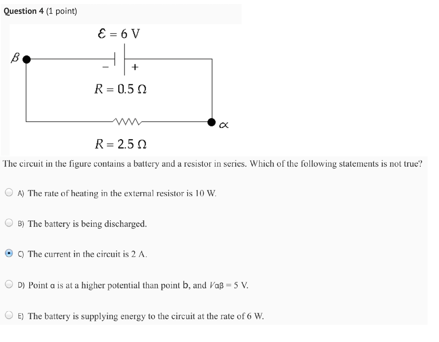 Solved The circuit in the figure contains a battery and a | Chegg.com