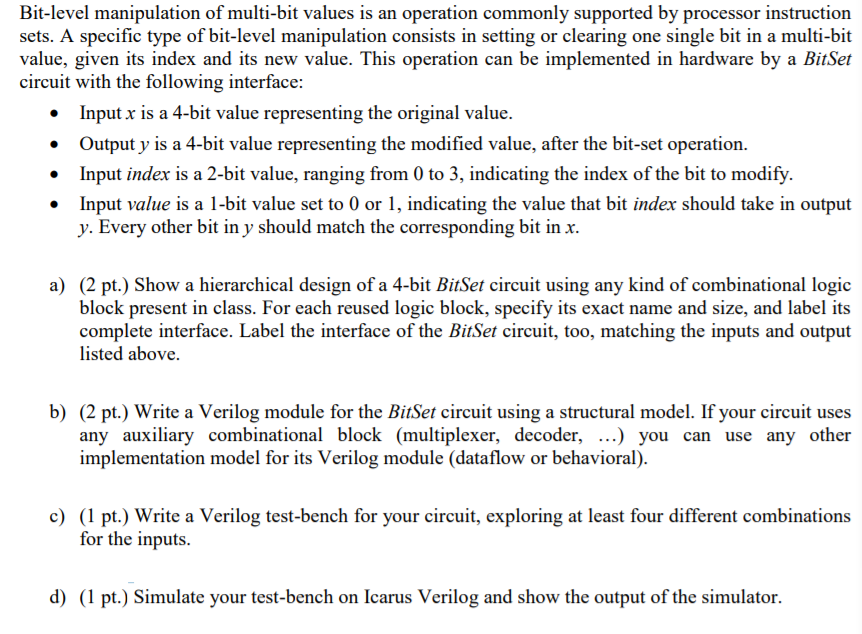 Bit-level manipulation of multi-bit values is an | Chegg.com