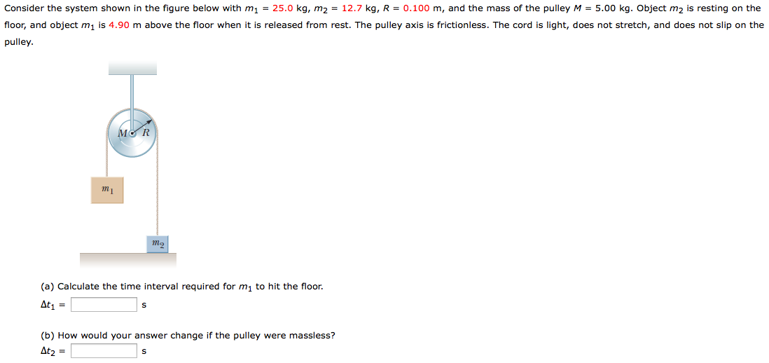 Solved Consider the system shown in the figure below with m1 | Chegg.com