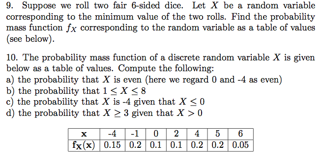 Solved Suppose we roll two fair 6-sided dice. Let X be a | Chegg.com