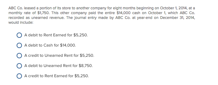 Solved ABC Co. leased a portion of its store to another | Chegg.com