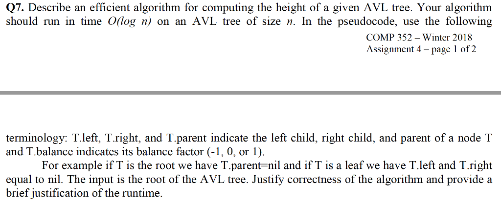 Solved Q7. Describe an efficient algorithm for computing the | Chegg.com Solved Q7. Describe an efficient algorithm for computing the | Chegg.com