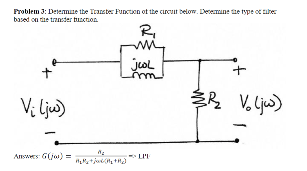 Solved Problem 3: Determine the Transfer Function of the | Chegg.com