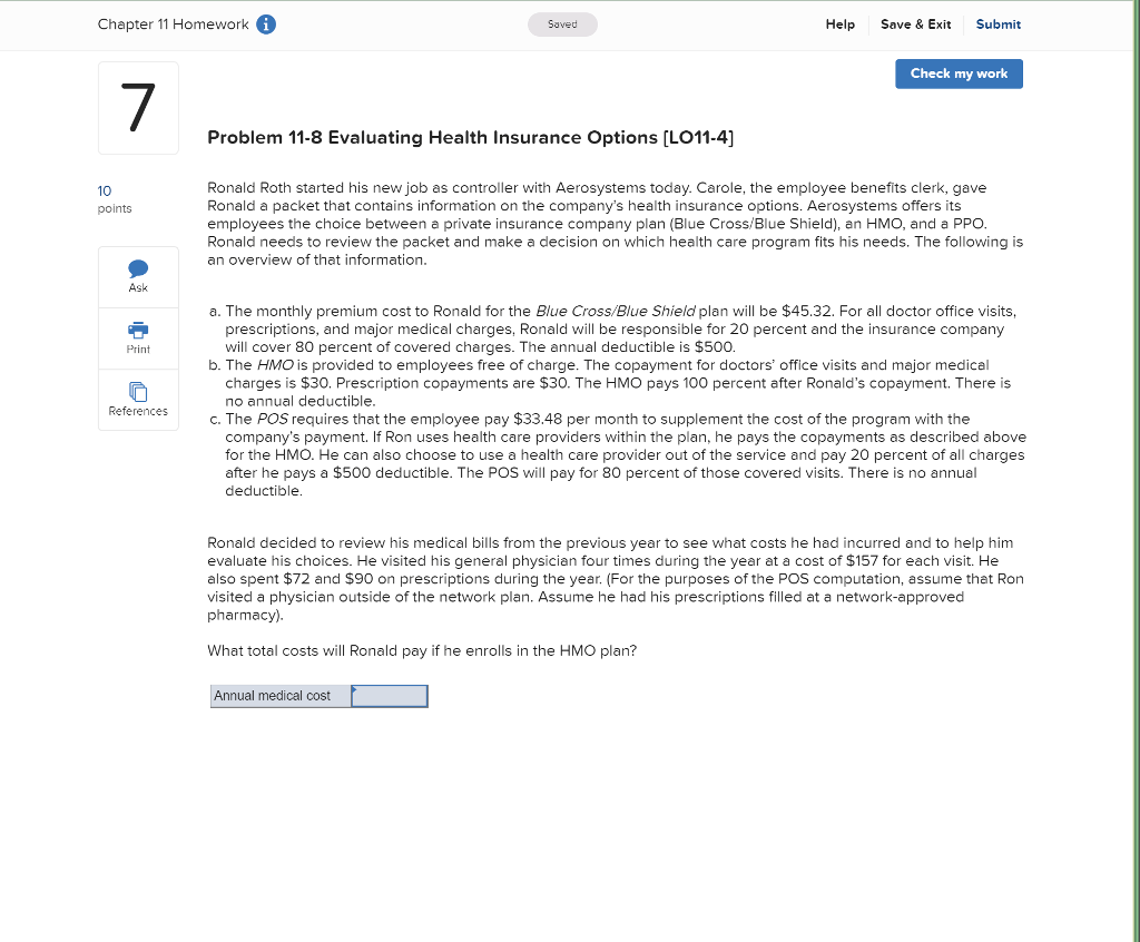 Solved Chapter 11 Homework G Help Save & Exit Submit Saved | Chegg.com