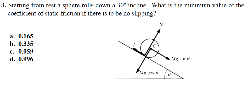 Solved Starting from rest a sphere rolls down a 30 degree | Chegg.com