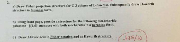 Solved Draw Fisher projection structure for C-3 epimer of | Chegg.com