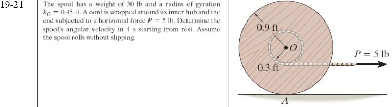 Solved The spool has a weight of 30 lb and radius of | Chegg.com