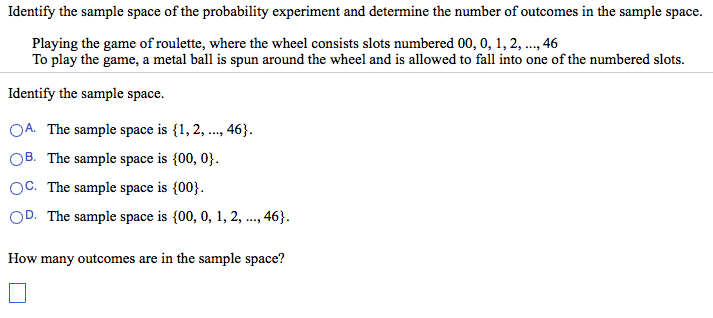 Solved Identify the sample space of the probability | Chegg.com