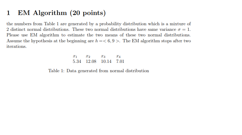 the numbers from Table 1 are generated by a | Chegg.com