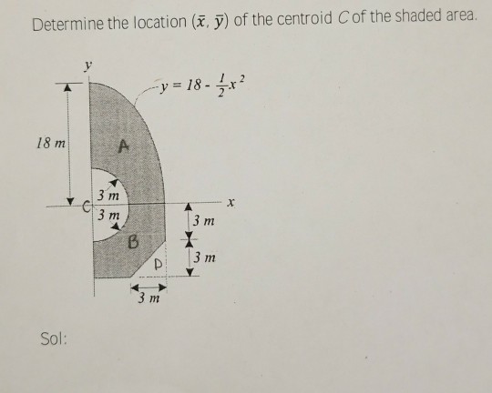 Solved Determine the location (え刃of the centroid C of the | Chegg.com
