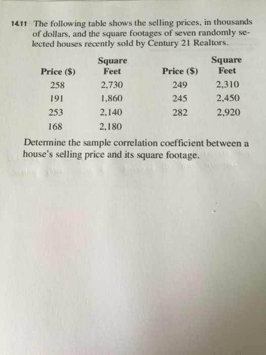 Solved determine the sample correlation coefficient between | Chegg.com