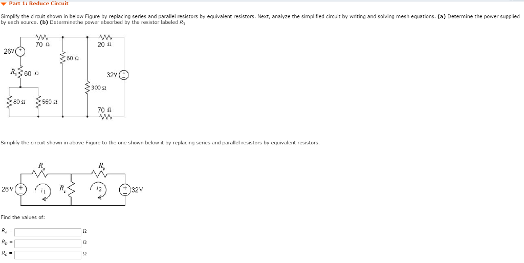 Solved Part 1: Reduce Circuit Simplify the circuit shown in | Chegg.com