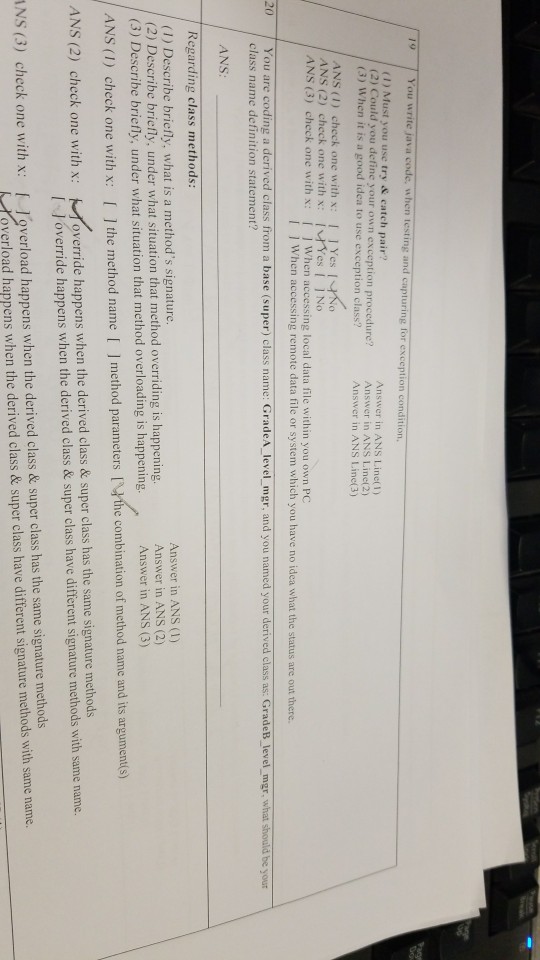 Solved 9 You write java code. when testing and capturing for | Chegg.com