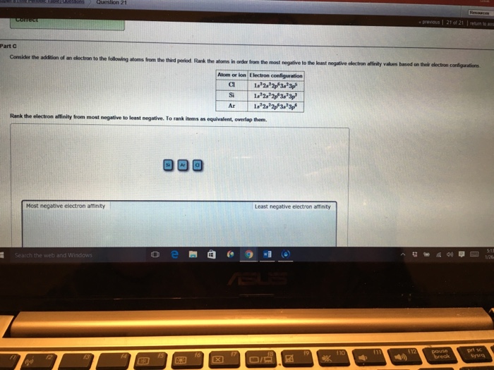 Solved Consider the addition of an electron to the following | Chegg.com