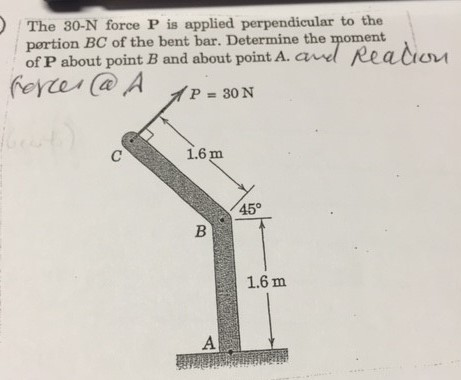 Solved The 30-N force P is applied perpendicular to the | Chegg.com
