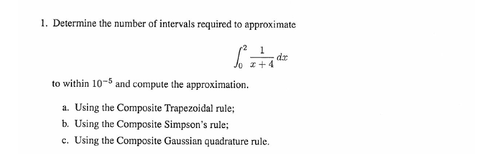 1. Determine the number of intervals required to | Chegg.com
