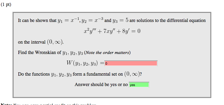 Solved It can be shown that y1 = x -1 y2 = x -3 and y3 = 5 | Chegg.com