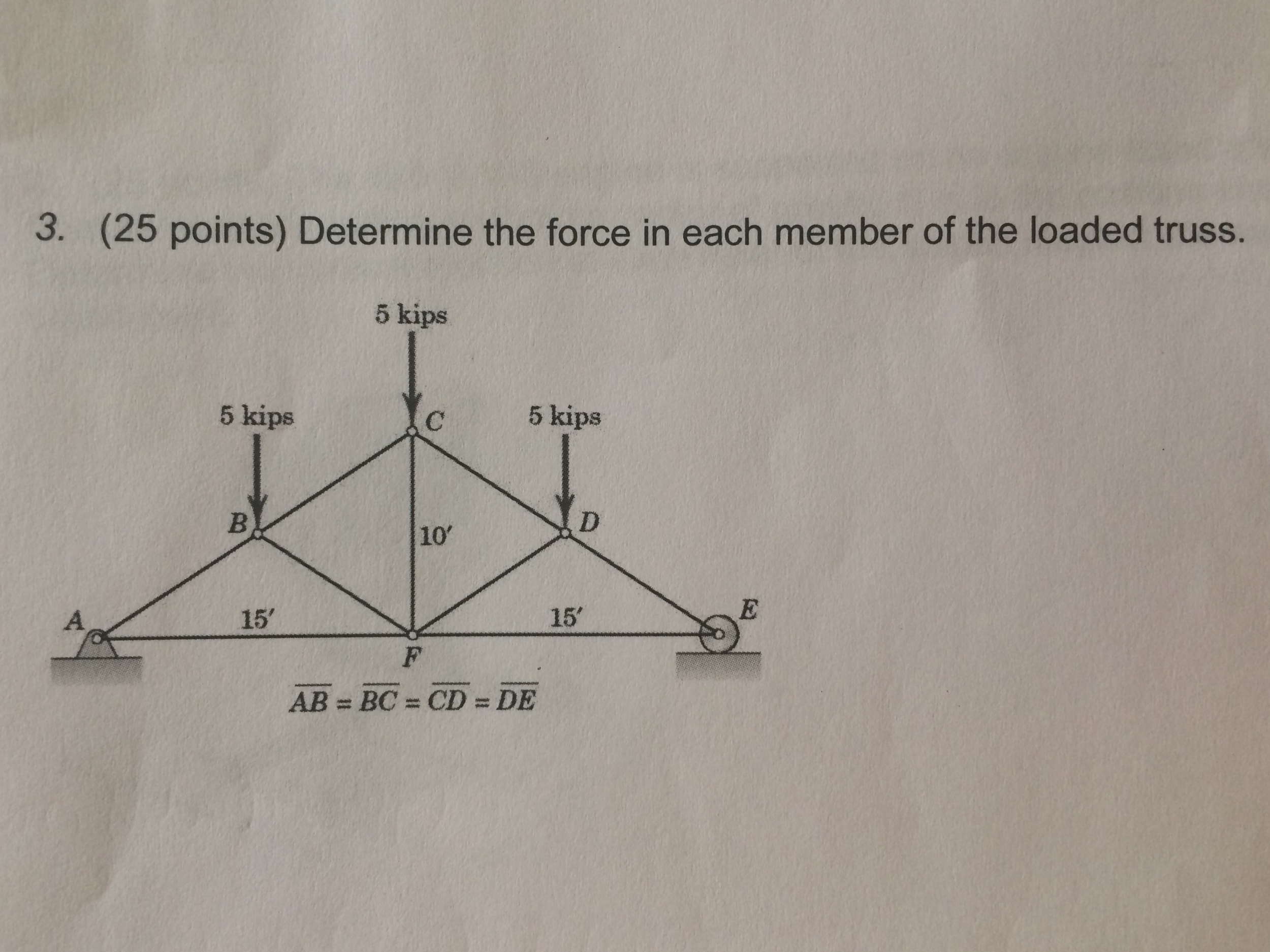 Solved Determine the force in each member of the loaded | Chegg.com Solved Determine the force in each member of the loaded | Chegg.com