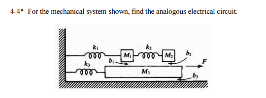 Solved For the mechanical system shown, find the analogous | Chegg.com