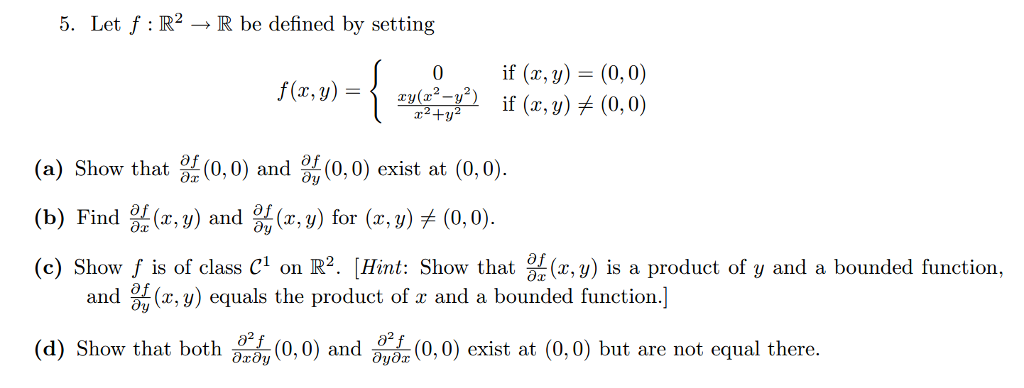 Solved Let f: Ropf^2 rightarrow Ropf be defined by setting | Chegg.com