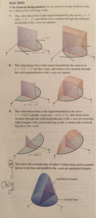 Solved Use the general slicing method to find the volume of | Chegg.com