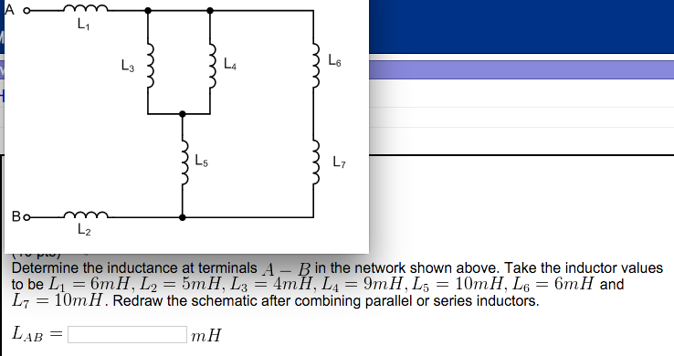 Determine the inductance at terminals A - B in the | Chegg.com